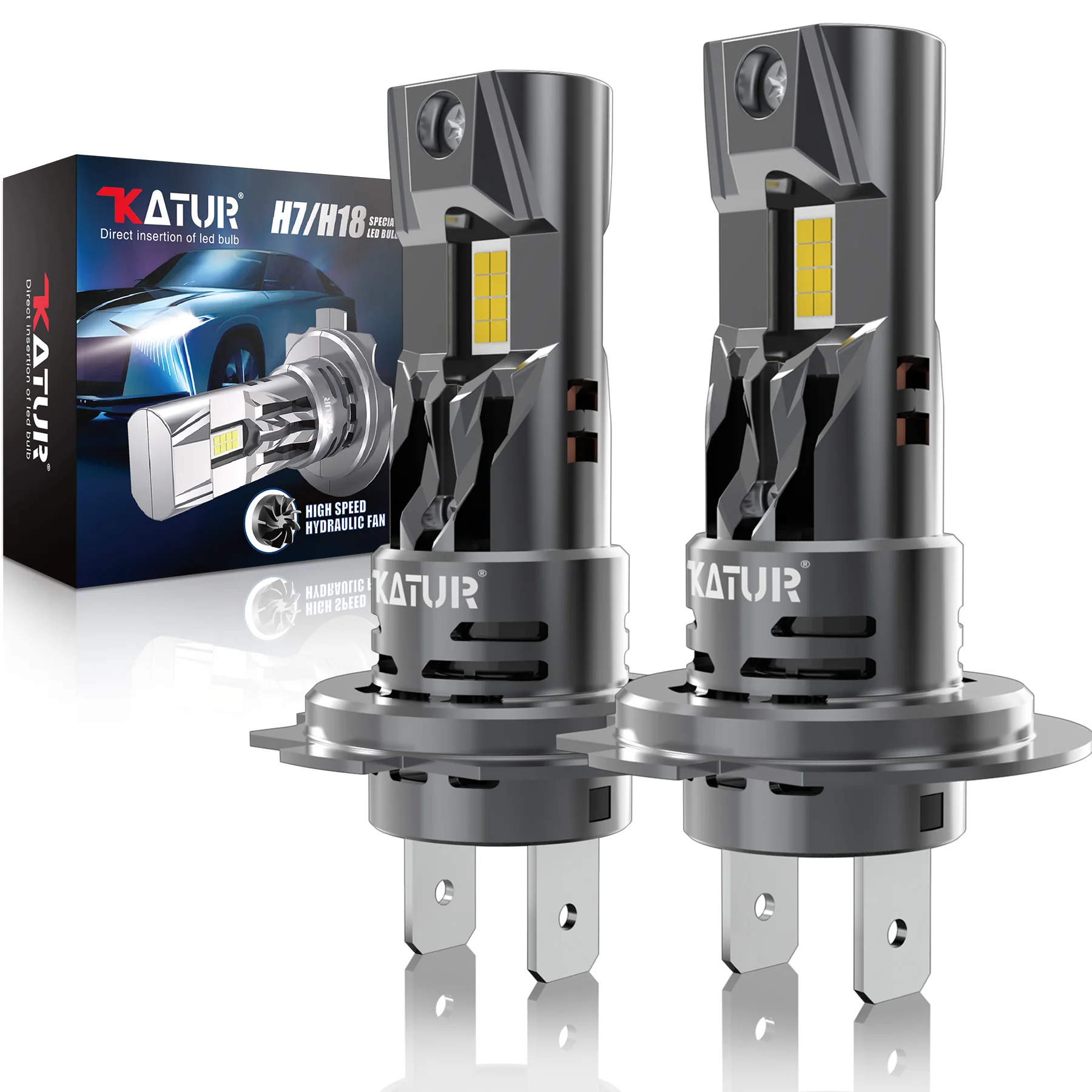 2Pcs 20000Lm Super Bright H7 Turbo LED Mini Lamp Car LED Headlight Bulb ...