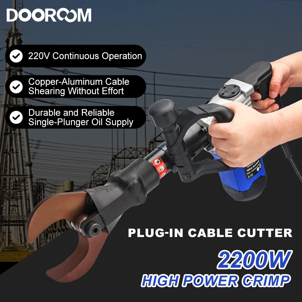 DOOROOM-Electric-Hydraulic-Cable-Cutter-Plug-in-Multifunctional-Wire ...