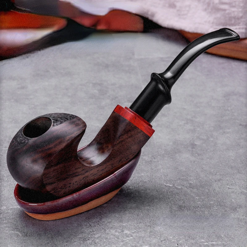 Wooden-Smoking-Tobacco-Pipe-Retro-Carved-Tobacco-Filter-Pipe-Wood ...