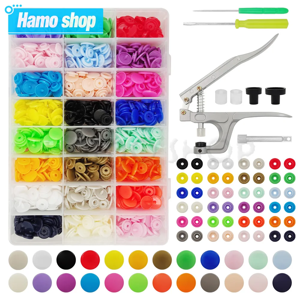 Plastic Snaps Fastener Pliers Kit T5 Resin Button Press Buckle with ...