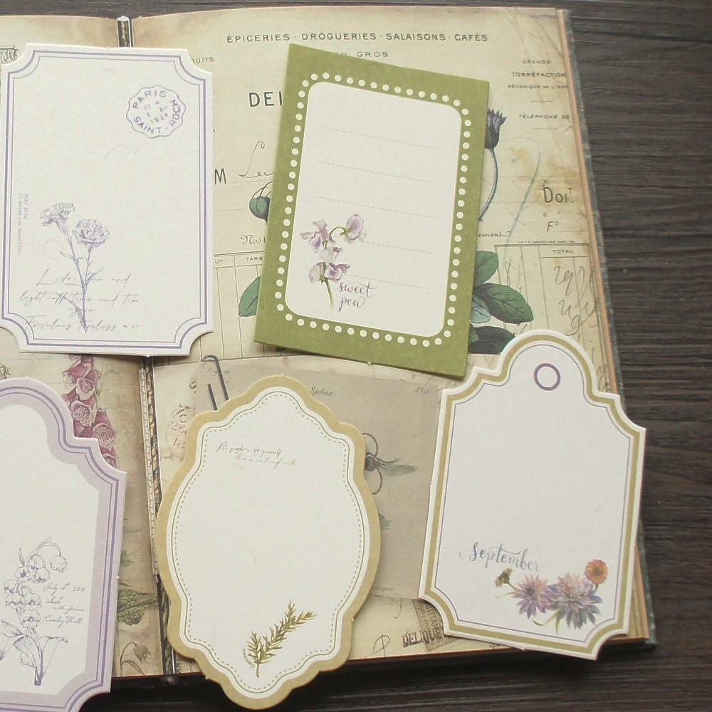 30pcs Soft Color Pink Blue Yellow Green Flower Message Frame Design ...