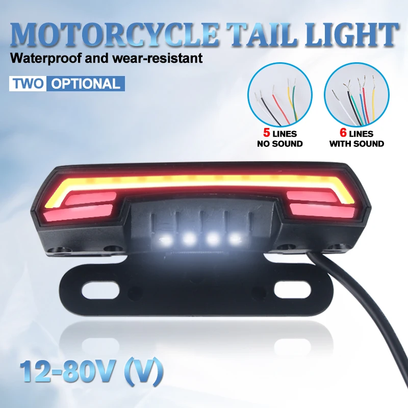Waterproof-Motorcycle-Scooter-License-Plate-Lights-Tail-Rear-Brake-Stop ...