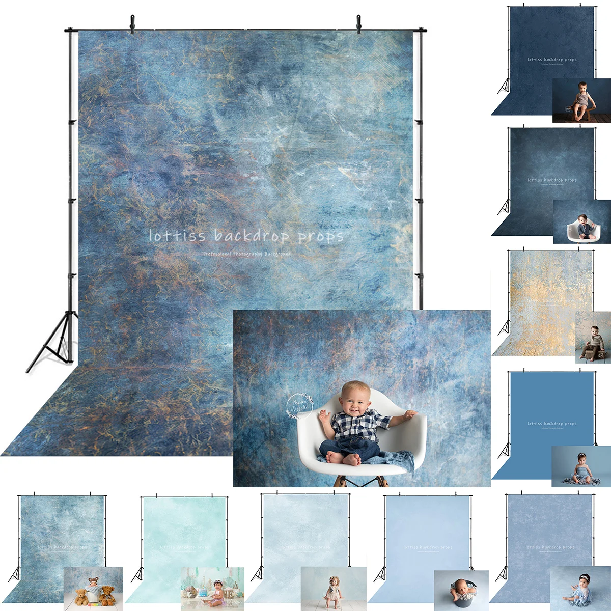 Berlin-Blue-Grunge-Backdrops-Kids-Birthday-Adult-Photography-Child-Baby ...