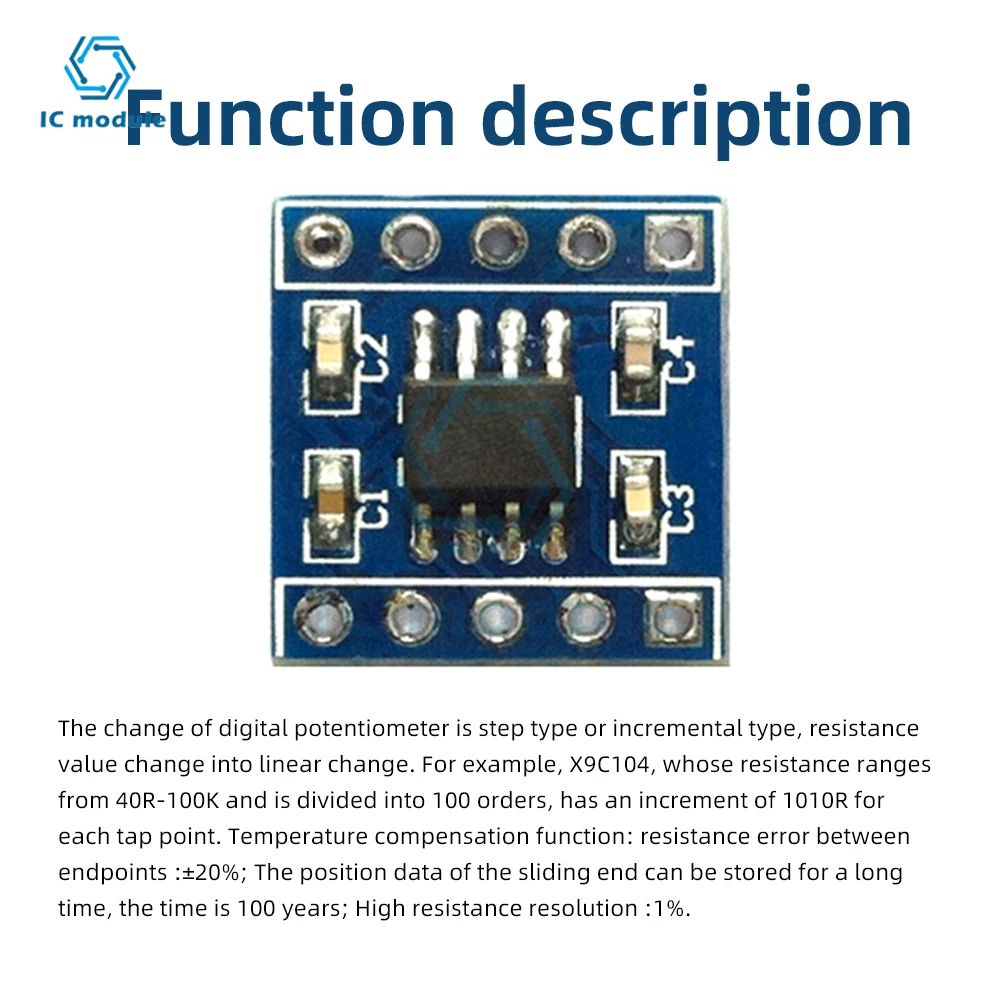 Interfacing X9c104 100k Digital Potentiometer Module With 57 Off