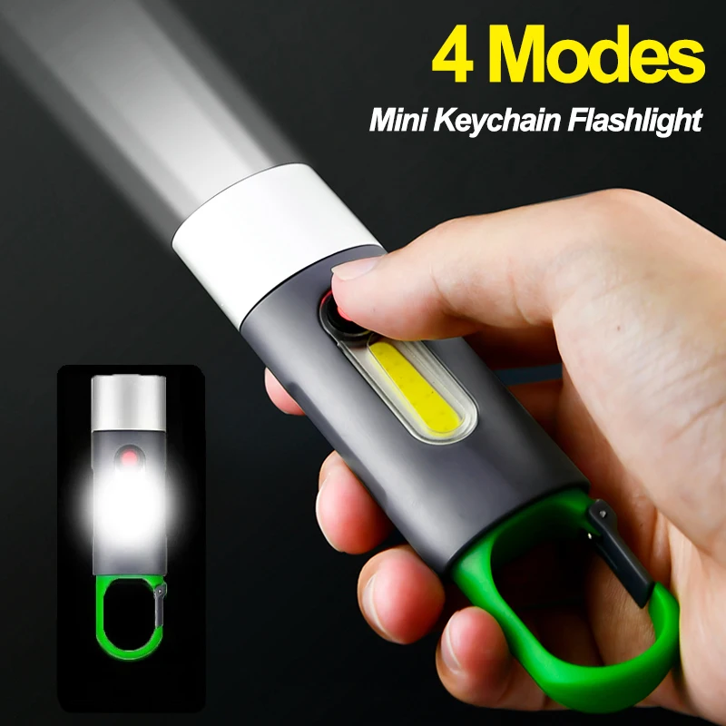 Portable-Mini-Strong-Light-Flashlights-USB-Rechargeable-KeyChain-Work ...