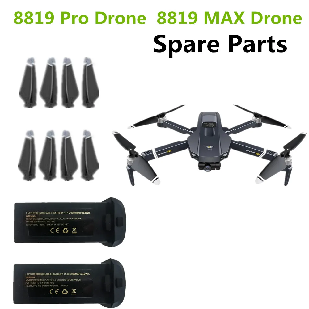 11.1V 3000mAh Original Battery Use For 8819 Pro Drone Accessories ...