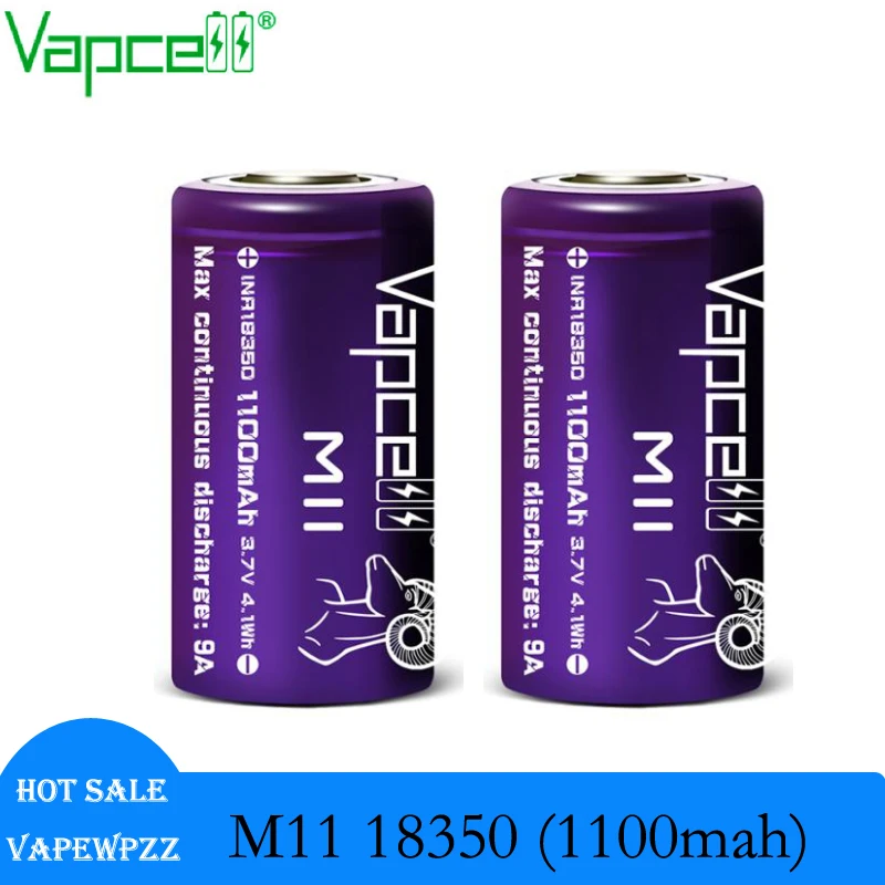 Original-Vapcell-18350-M11-1100mah-9a-mooch-3-7V-INR18350-lithium ...