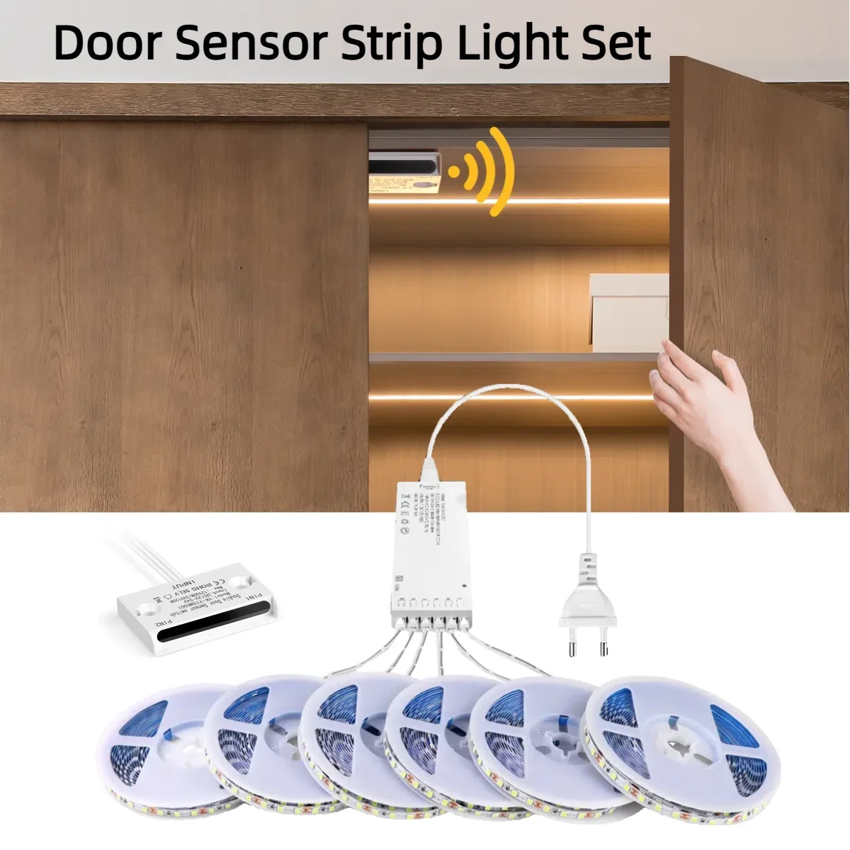 5PCS 3PCS Set LED Strip Integrated Lights With Smart Door Open/Close ...
