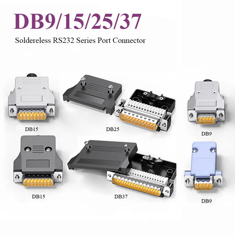 DB9 DB15 DB25 DB37 Solderfree Connector DB 9 15 25 37 Pin Male Female ...