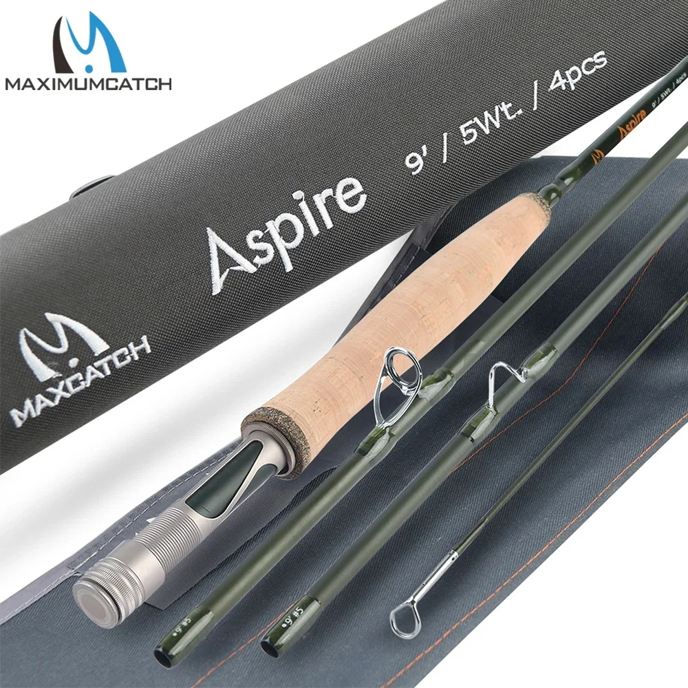 Maximumcatch-Aspire-Fly-Fishing-Rod-9FT-5-6-8-WT-IM10-40T-Carbon-Fiber ...