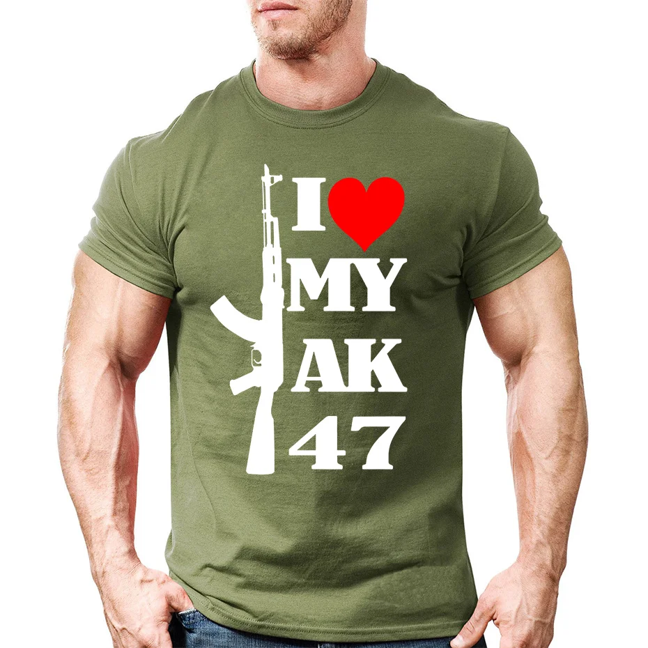 Classic-Kalashnikov-AK-47-T-Shirt-Oversized-Cotton-O-Neck-Summer-Short ...