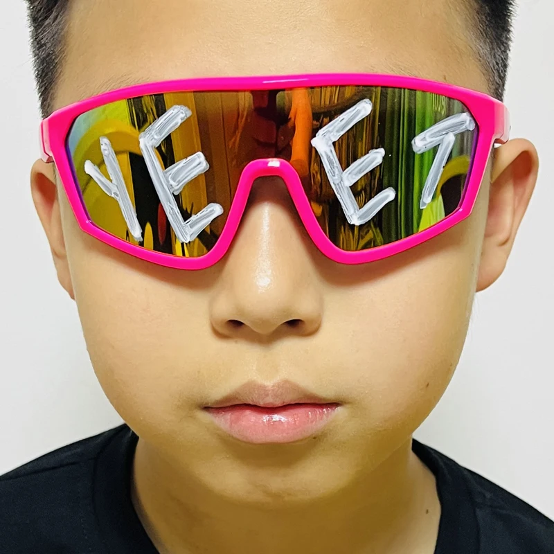 Main Event Jey Uso YEET Pink Green Orange Sports Shades Sunglasses ...