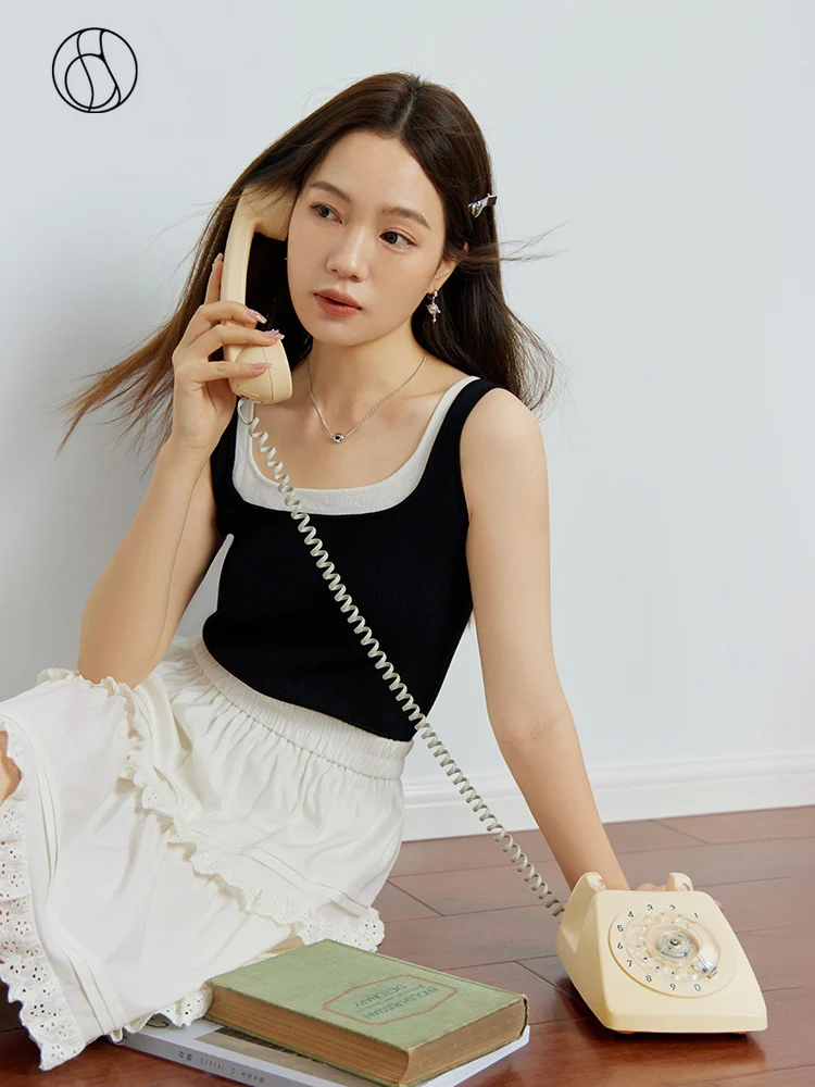 DUSHU-Fake-Two-piece-Color-contrasting-Knitted-Vest-with-All-match-Suspenders-for-Women-Autumn ...