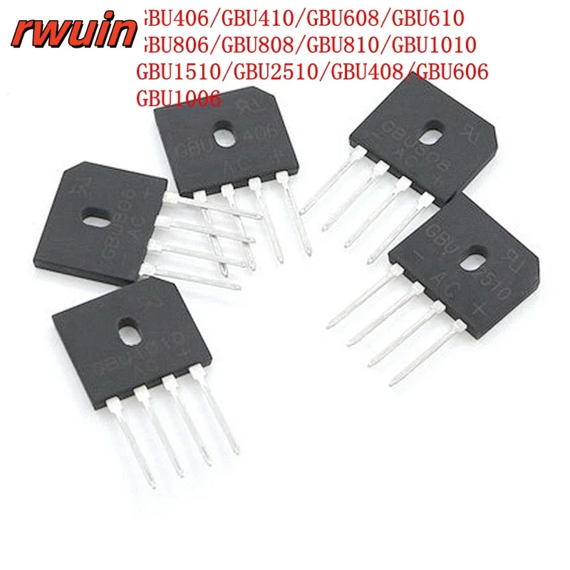 5pcs/lot GBU406 GBU408 GBU410 GBU606 GBU608 GBU610 GBU806 GBU808 GBU810 ...