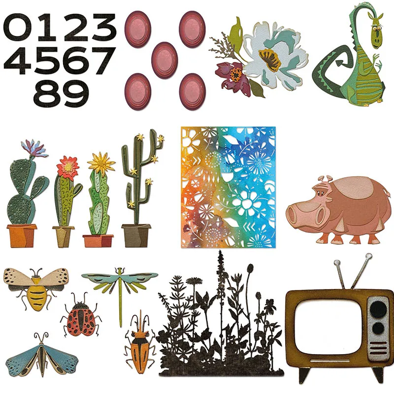 0-9 Numbers Insects Metal Cutting Dies For Scrapbooking Craft Die Cut ...