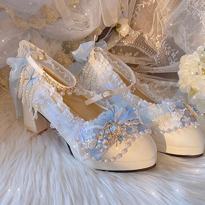 Lolita-zapatos-florales-hechos-a-mano-para-boda-calzado-de-tac-n-alto ...