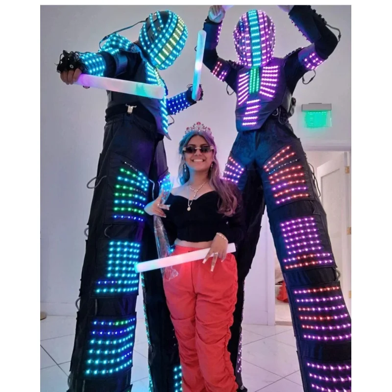 Party-Stilts-Walker-LED-Lights-Costumes-Robot-Dance-Suit-For-Party ...