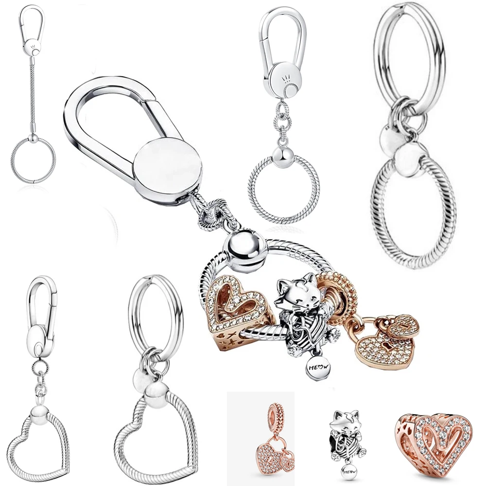 2023-New-925-Sterling-Silver-Jewelry-Fashion-Necklace-Key-Ring-KeyChain ...