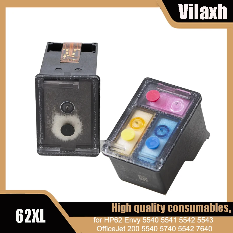 Vilaxh-for-HP-62-XL-62XL-Refilled-Ink-Cartridge-for-HP62-Envy-5540-5541 ...