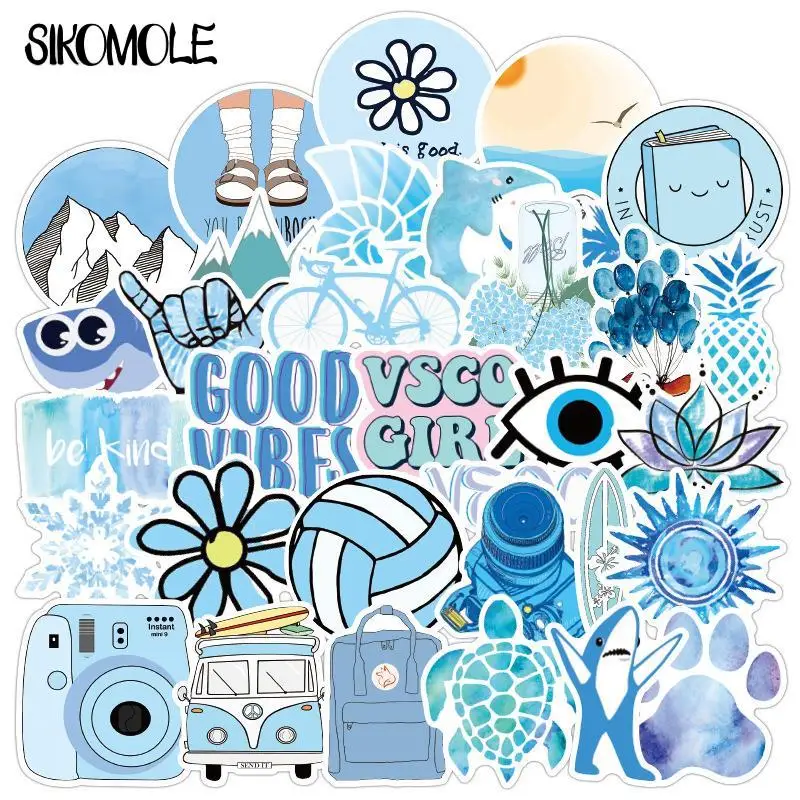10-30-50-100PCS-Blue-Vsco-Cartoon-Animal-Sticker-For-Skateboard-Laptop ...