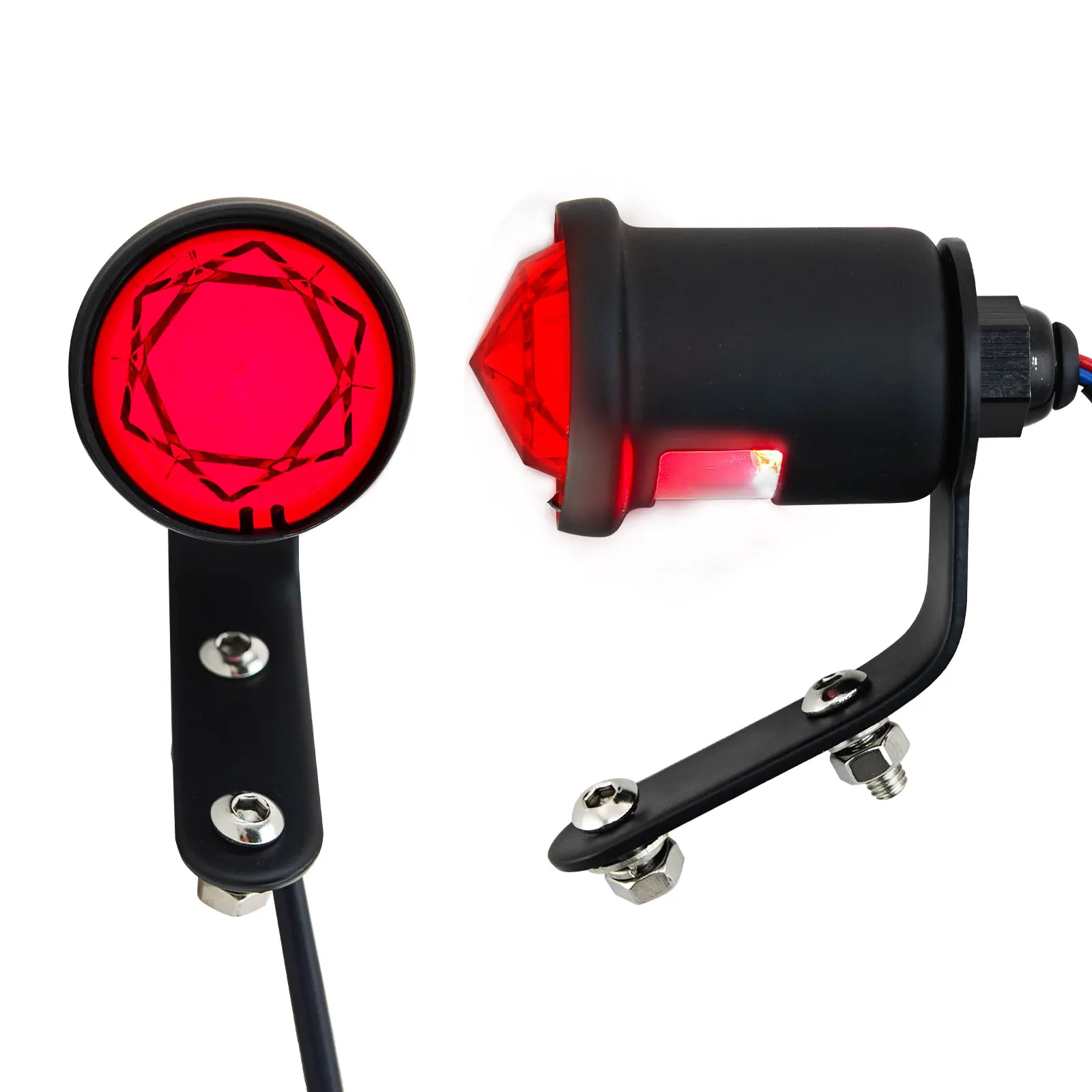 Motorcycle-Led-Tail-Light-With-License-Plate-Light-Dual-Mode-Red ...