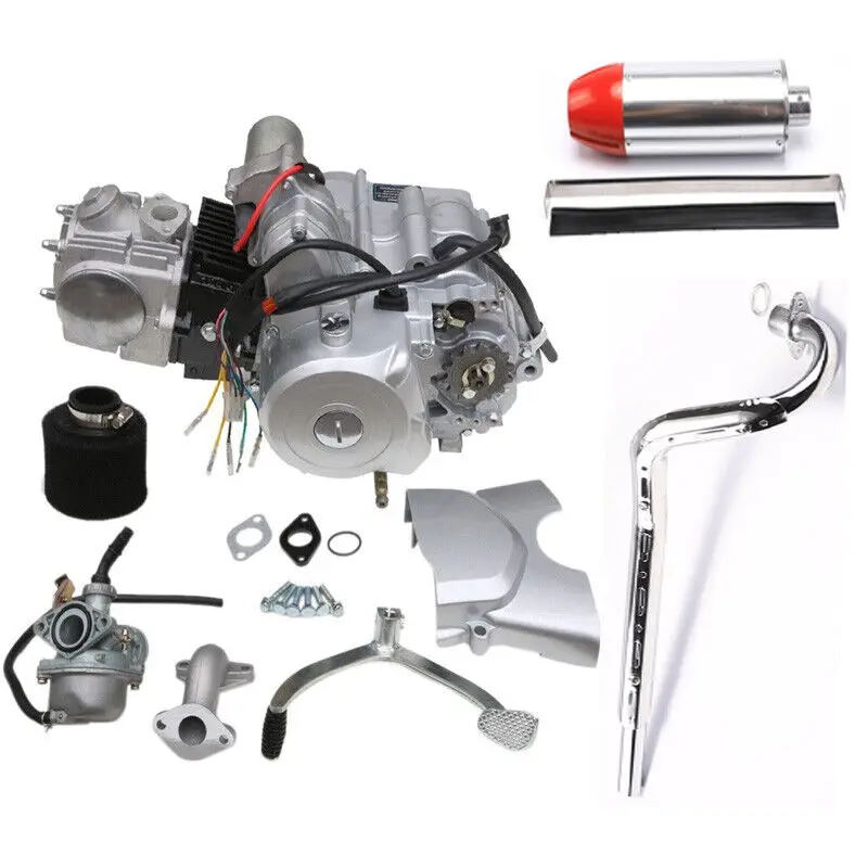125cc-4-zamanl-yar-otomatik-ters-elektrikli-Start-ATV-Motor-Motor-egzoz ...