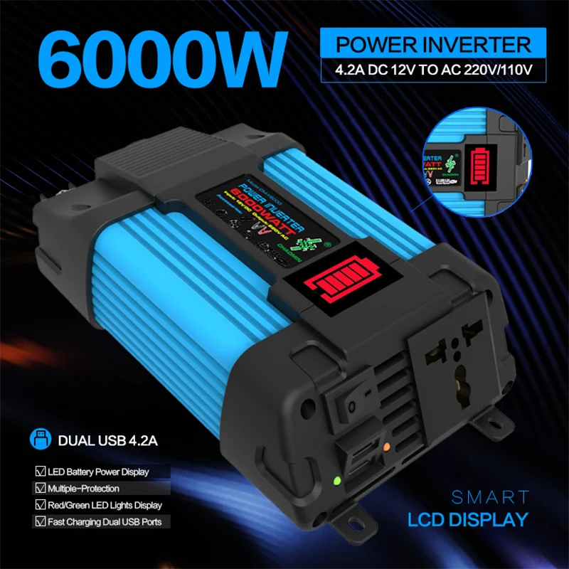 6000W-Power-Inverter-12V-To-110V-220V-Solar-Inverter-Portable-Converter ...