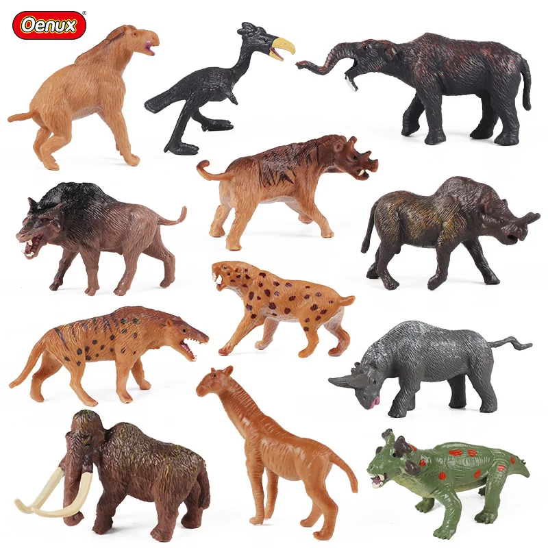 Mammoth Tiger Bird Action Figures | Prehistoric Life Evolution People ...