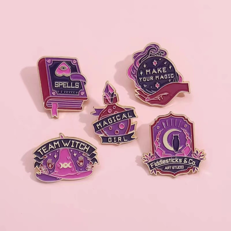 Make-Your-Magic-Enamel-Pin-Magic-Spells-Crystal-Ball-Potion-Black-Cat ...