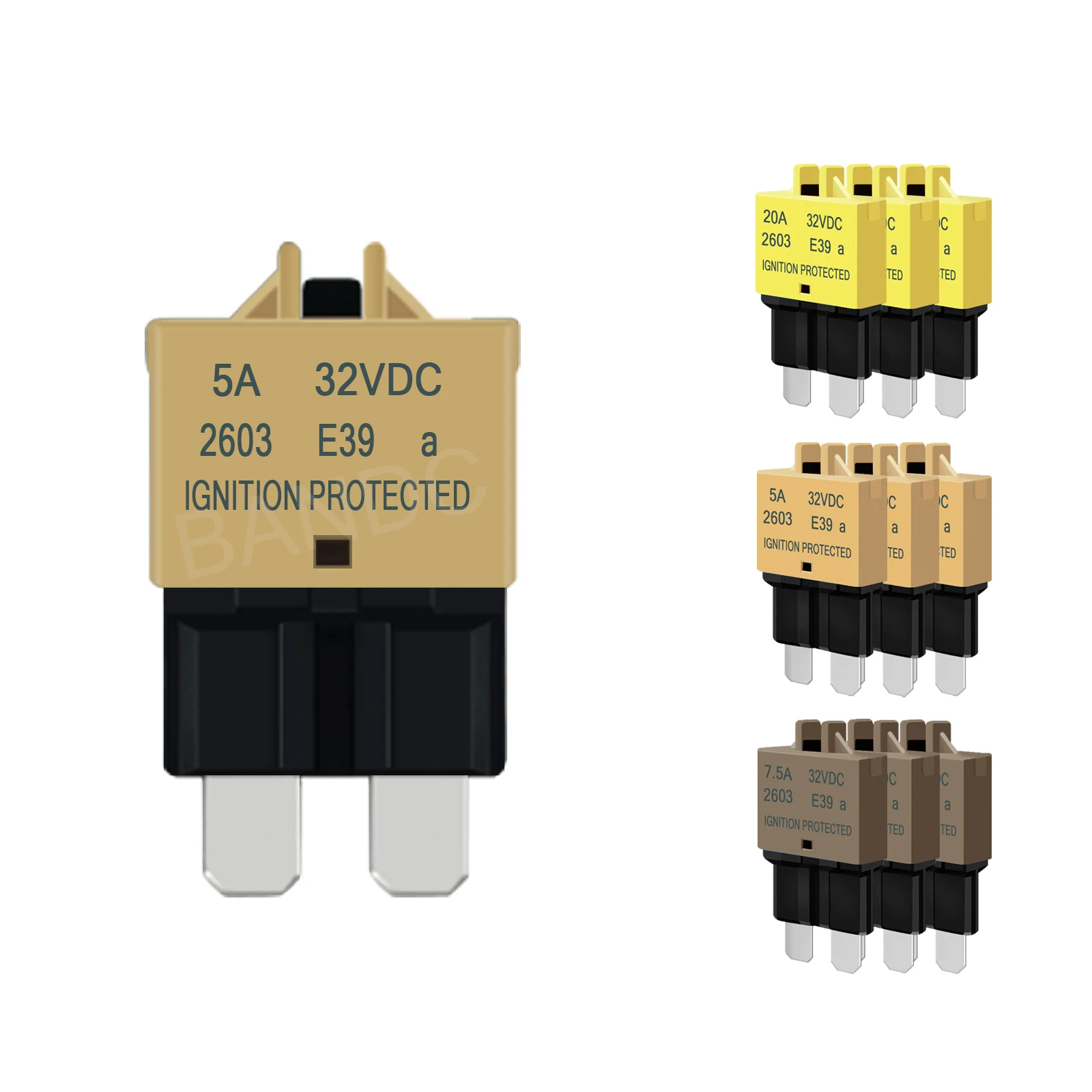 3 PCS Resettable Automotive Fuse 5A 7.5A 10A 15A 20A 25A 30A Manual ...