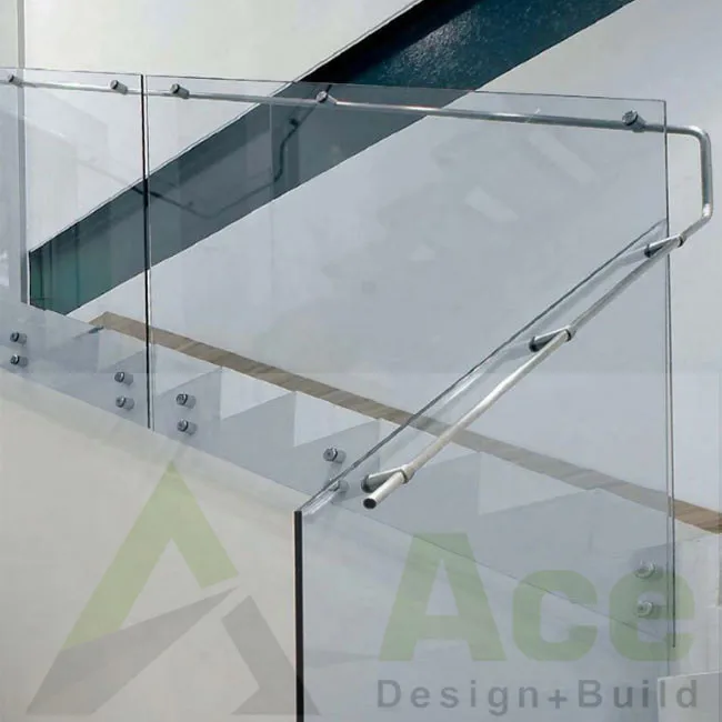 ACE Frameless tempered laminated glass standoff stair balcony ...