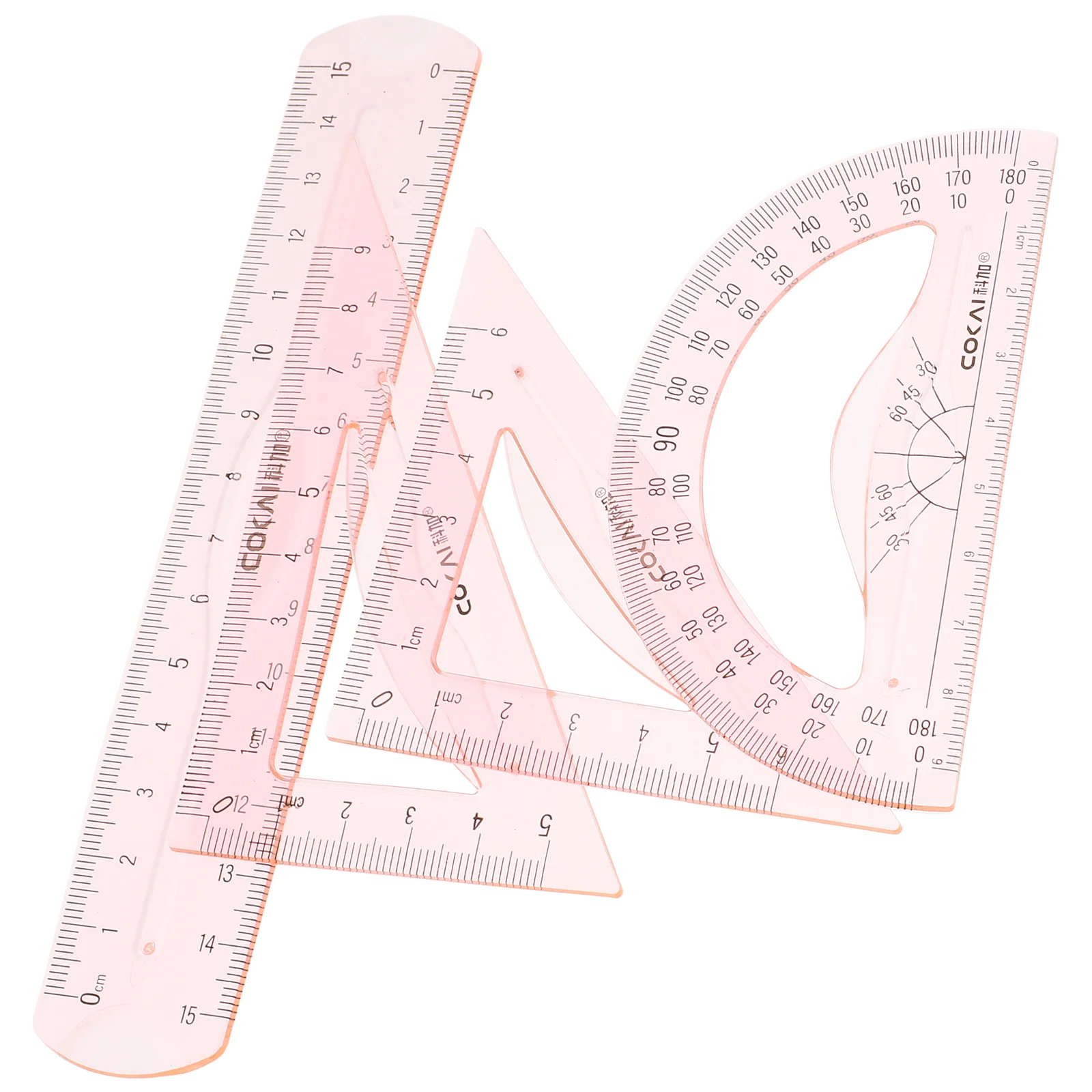 4pcs-Set-Plastic-Straight-Protractor-Geometry-Geometry-Rulers-Drafting ...