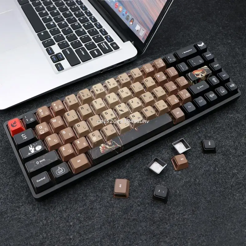 150 chaves de halloween keycaps oem perfil duplo tiro pbt backlight ...
