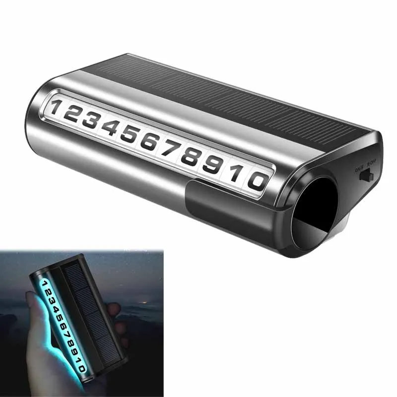 Car-Parking-Number-Plate-Luminous-Auto-Parking-Card-Solar-Charging ...