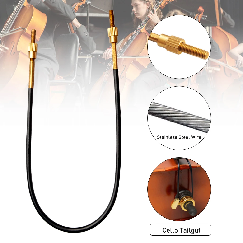 고품질 스테인레스 스틸 와이어 첼로 테일 거트 교체 테일 피스 1 개 미끄럼 방지 와이어 테일 코드 부품 액세서리