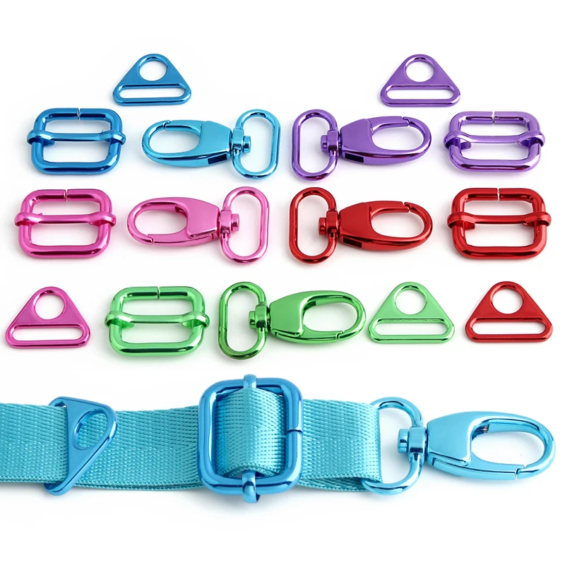 1Set/5PCS Metal 1-inch triangle buckle pull-core buckle bag shoulder ...