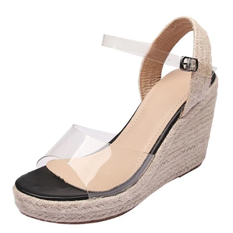 PVC-Transparent-Peep-Toe-Platform-Wedges-Platform-High-Heeled-Sandals ...