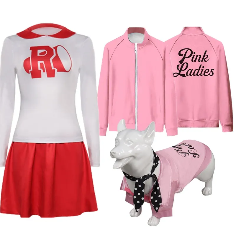 Pink-Ladies-Jacket-Coat-Grease-Fantasy-Rydell-High-Cheerleader-Cosplay ...