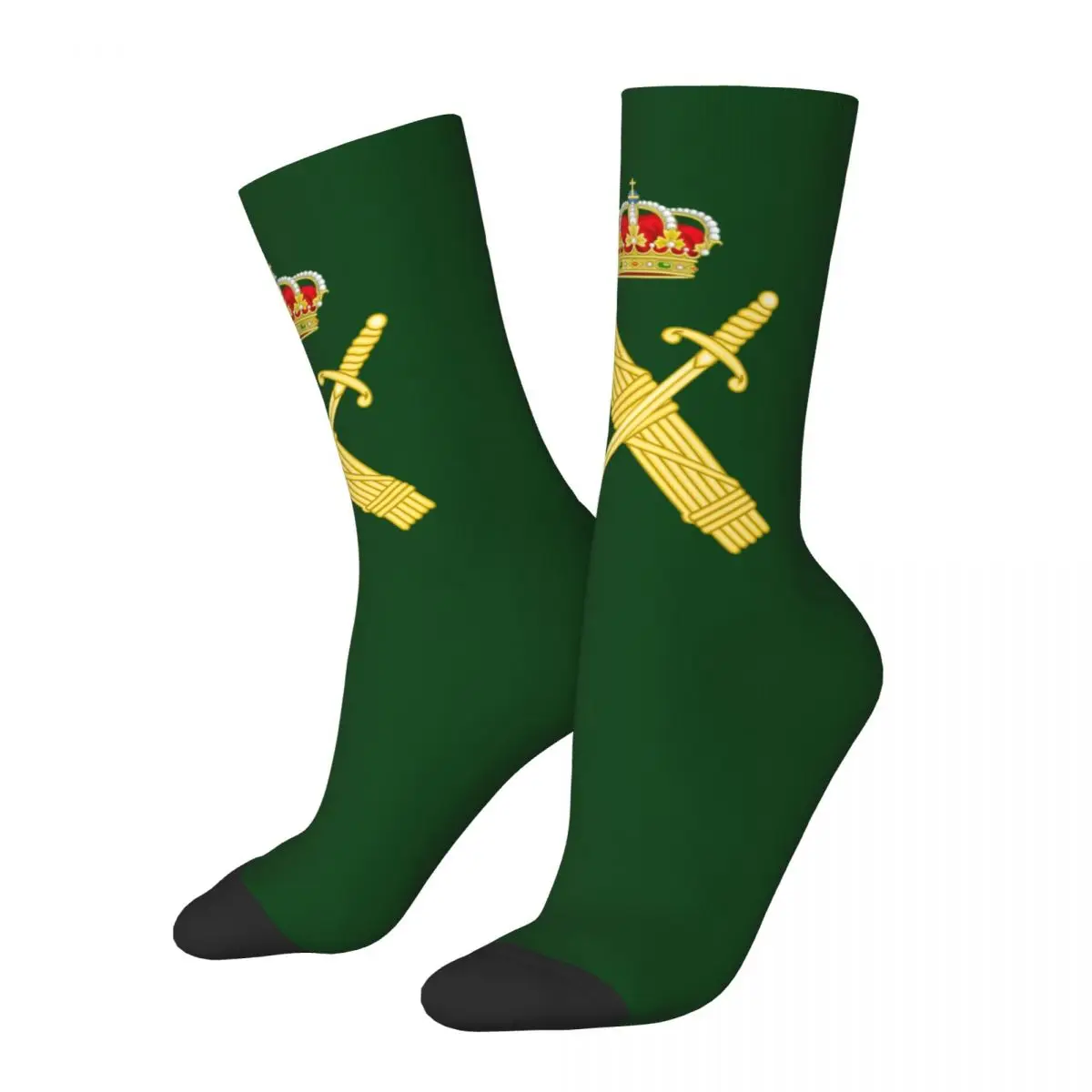 Casual Spanish Guard Civil Logo Soccer Socks Spain Polyester Middle ...