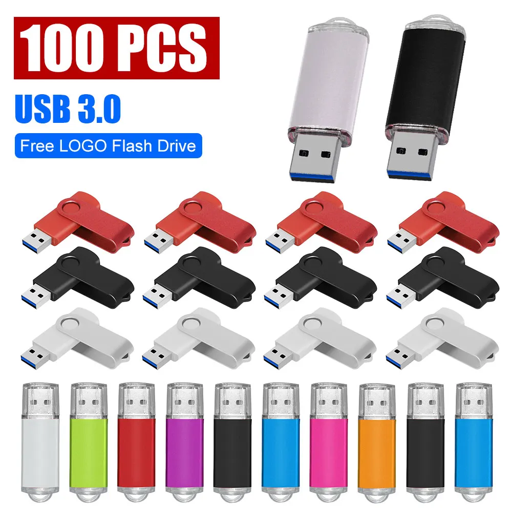 100PCS-3-0-USB-Flash-Drive-64GB-Metal-Pen-Drive-128GB-16GB-32GB-High ...