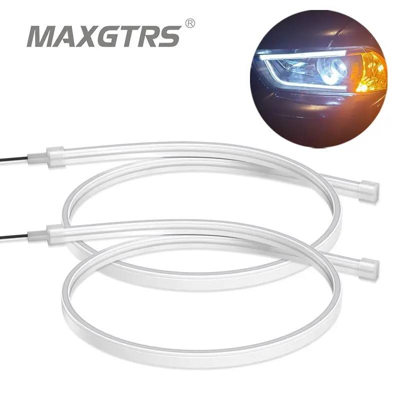2x-Ultrafine-DRL-30-45-60cm-Daytime-Running-Light-Universial-Flexible ...