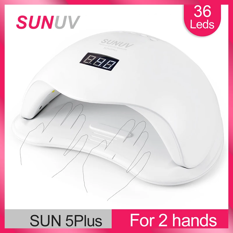 Sunuv Uv Led Lamp Sun5 Plus 48w Nail Dryer For Curing All Types Gel 99s Low Heat 36 Leds Uv Lamp ...