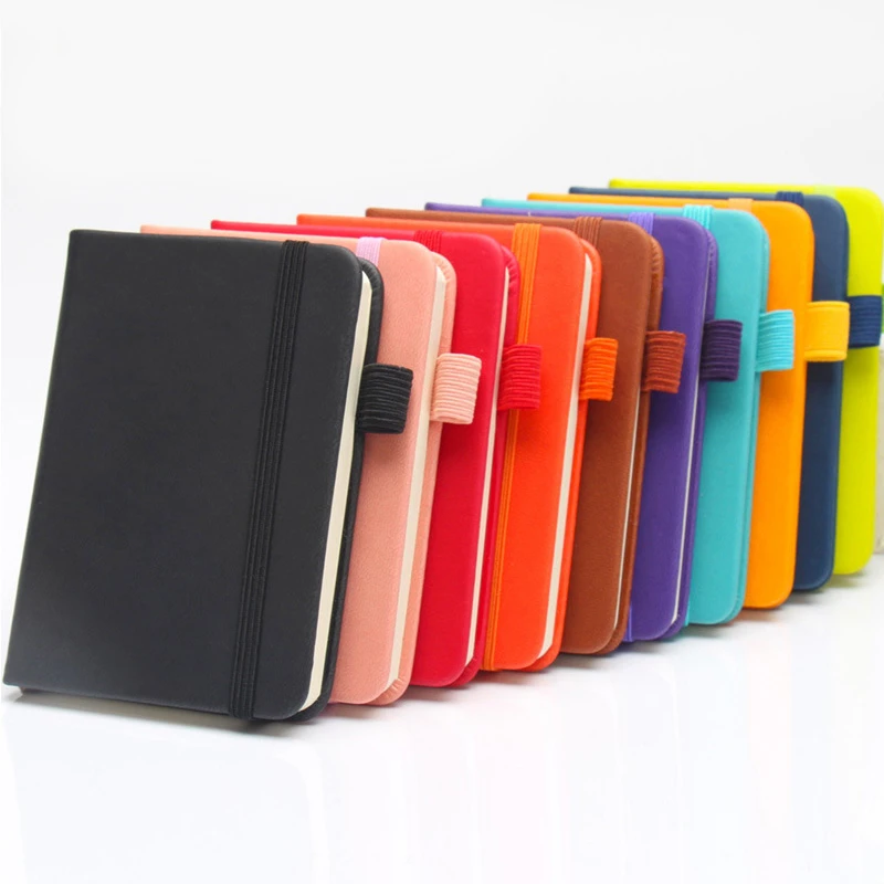 A7 Mini Notebook Elastic Strap Diary Pocket Book Thick Leather Notebook ...