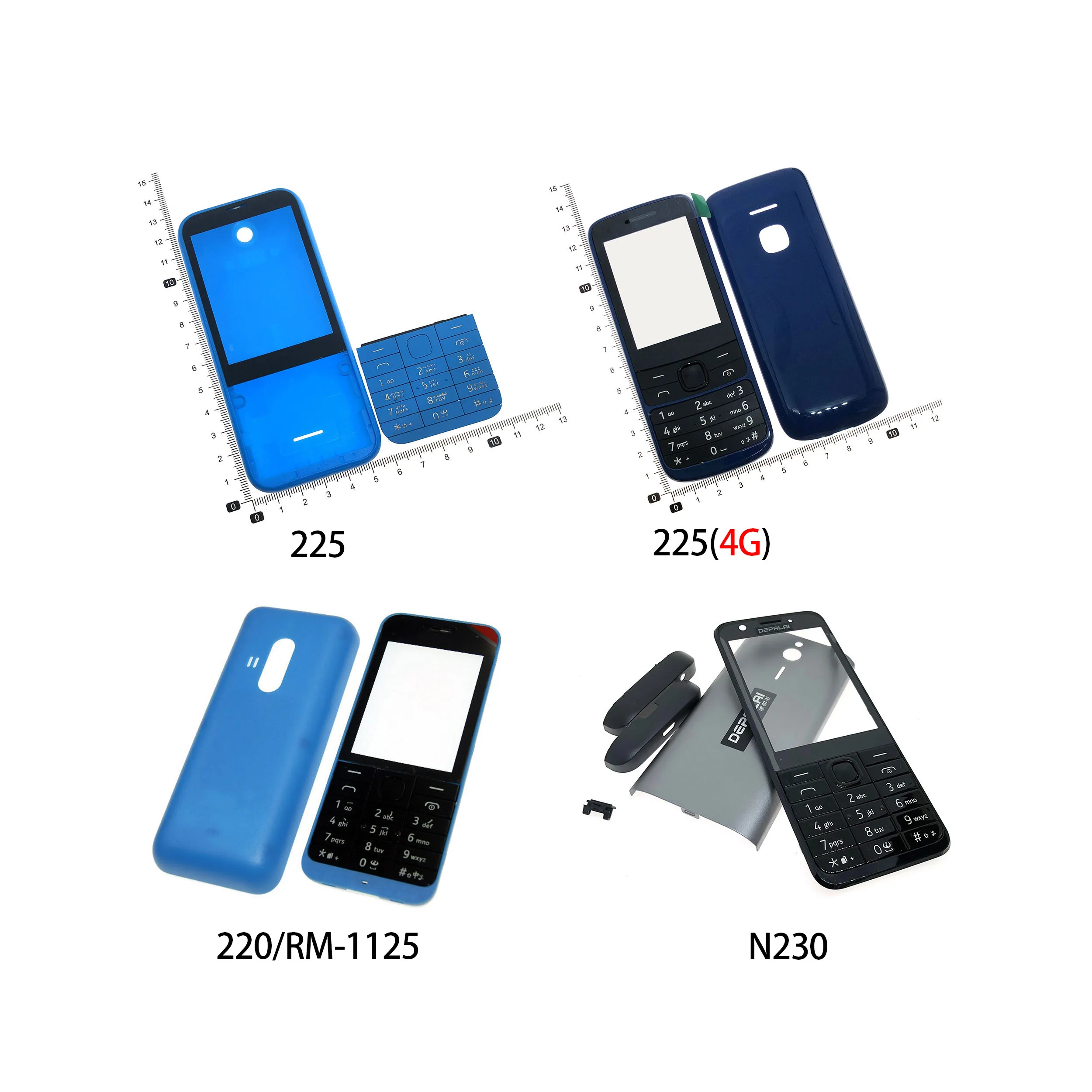 Front Frame Back Cover Battery Cover For Nokia 220 Rm-1125 225 4g Ta ...