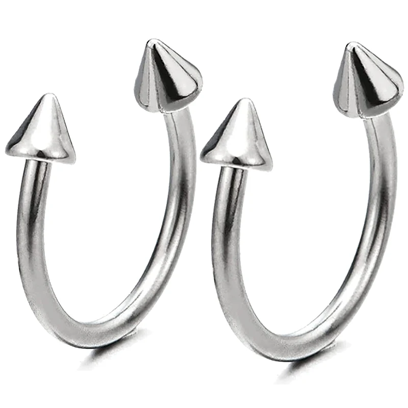2Pcs-Punk-Stainless-Steel-Cone-Spike-Horseshoe-Septum-Lips-Nose-Ring ...