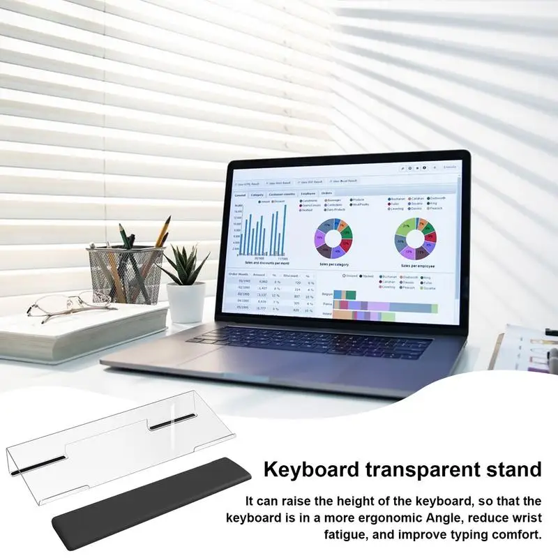 Computer-Keyboard-Riser-Acrylic-Keyboard-Tray-Holder-With-Wrist-Rest ...