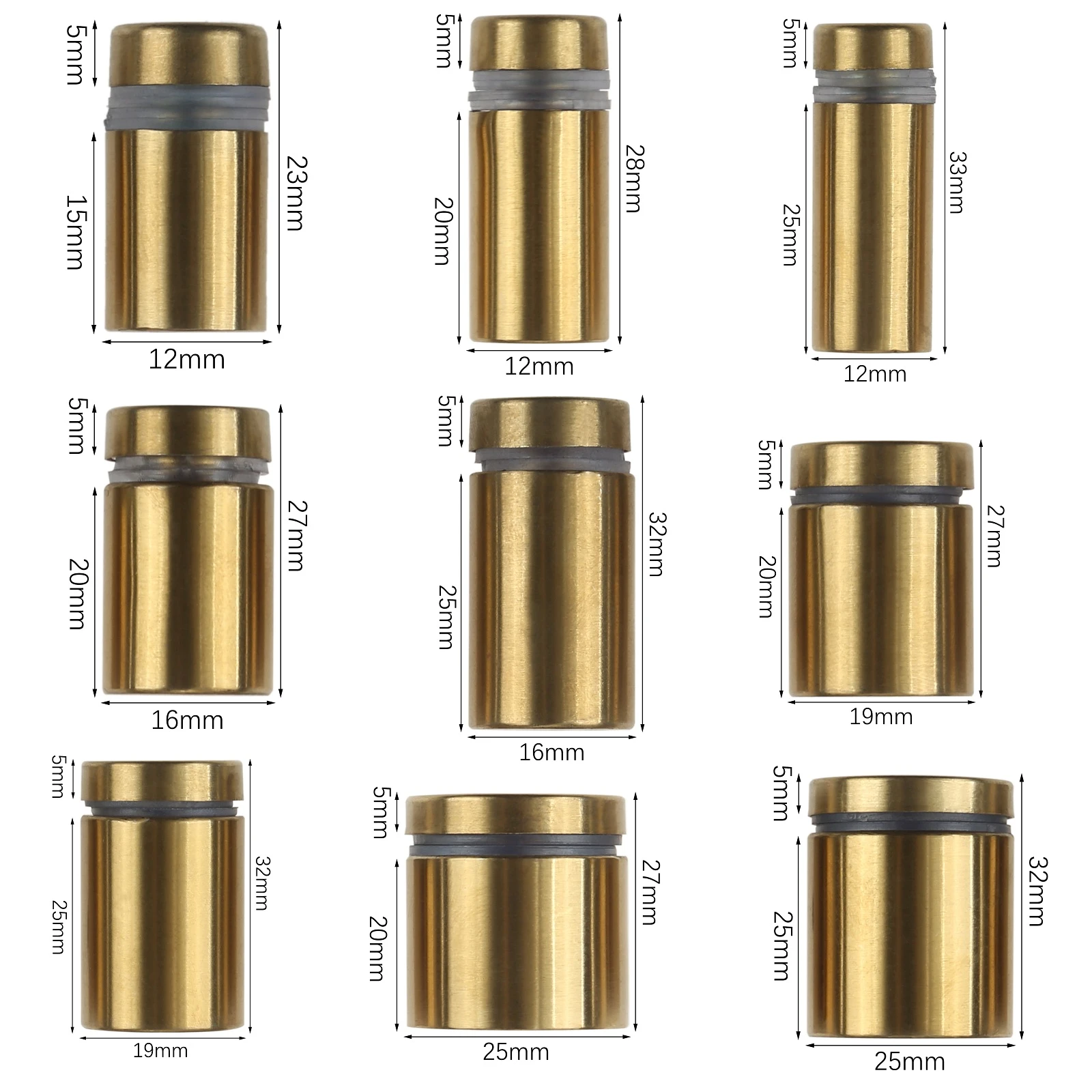 10Pcs 12mm-25mm Sign Standoff Screws Advertisement Fixing Screws ...