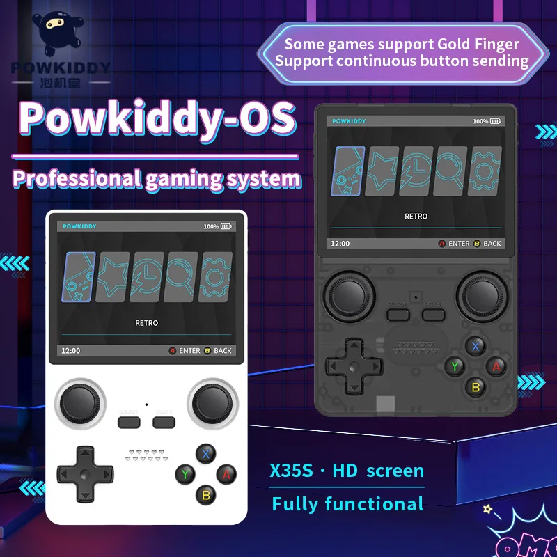 New-POWKIDDY-X35S-open-source-handheld-game-console-GBA-arcade-3-5-inch ...