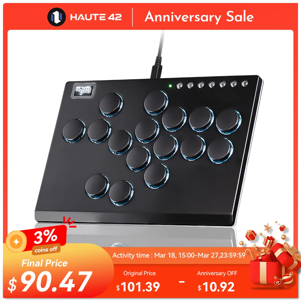 Haute42-Metal-Joystick-Hitbox-Controller-Arcade-Fighting-Stick-For-PC ...
