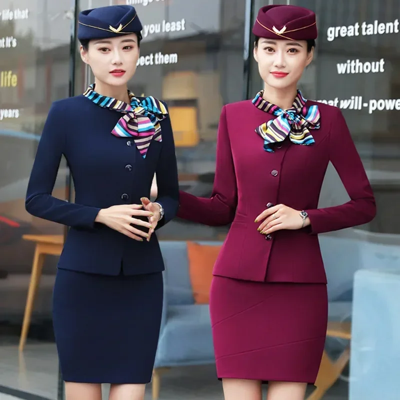 Summer-New-Flight-Stewardess-Uniform-Aviation-Professional-Women-s ...